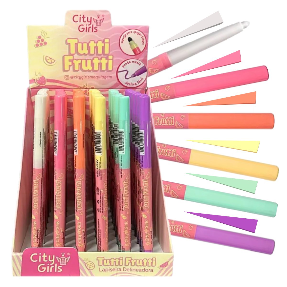 City Girls - Lapis Delineador Colorido c/ Apagador - 6 Und ...