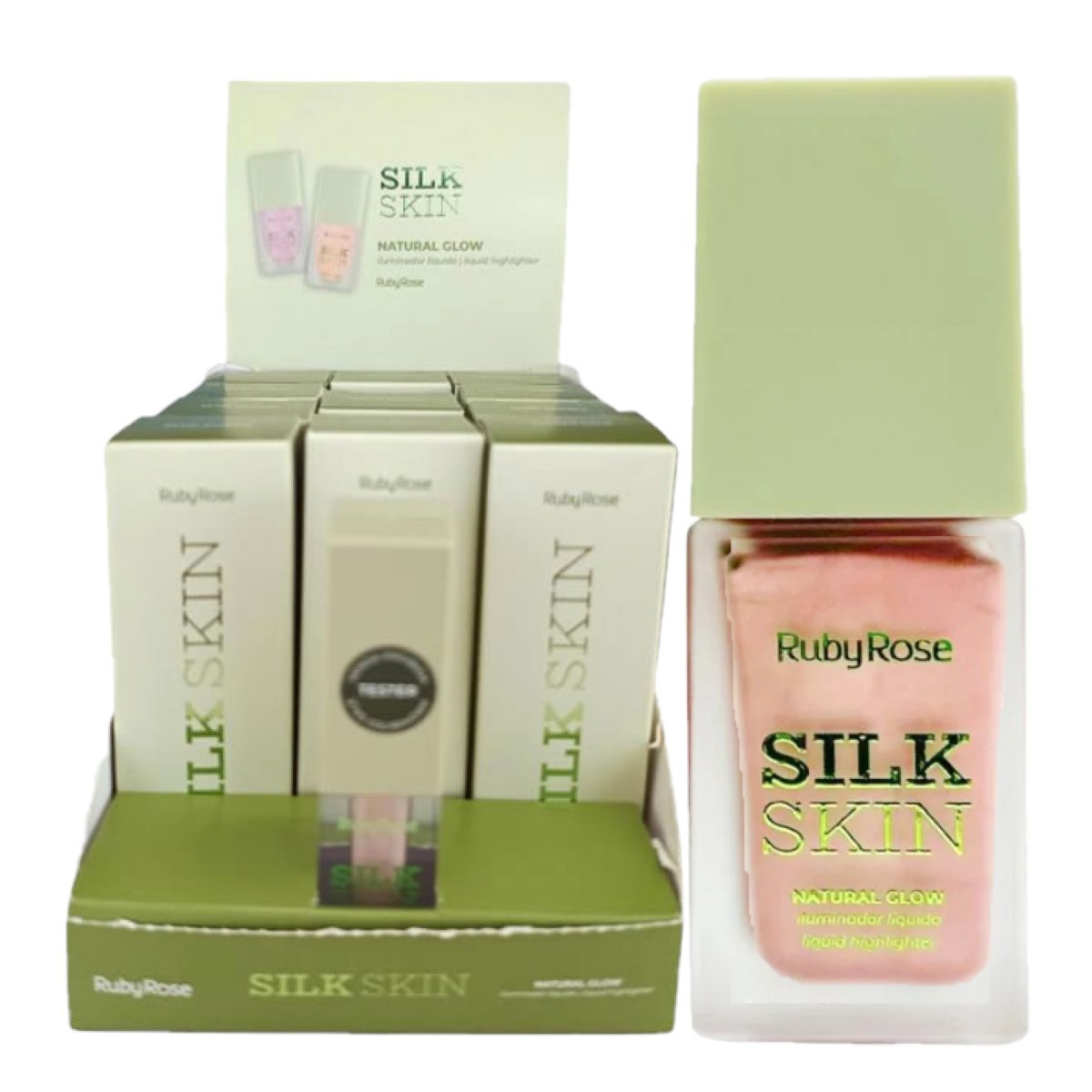Ruby Rose - Iluminador Liquido Silk Skin Radiant Pink - HBF1601-1 - Distribuidora JCF: Maquiagem ...