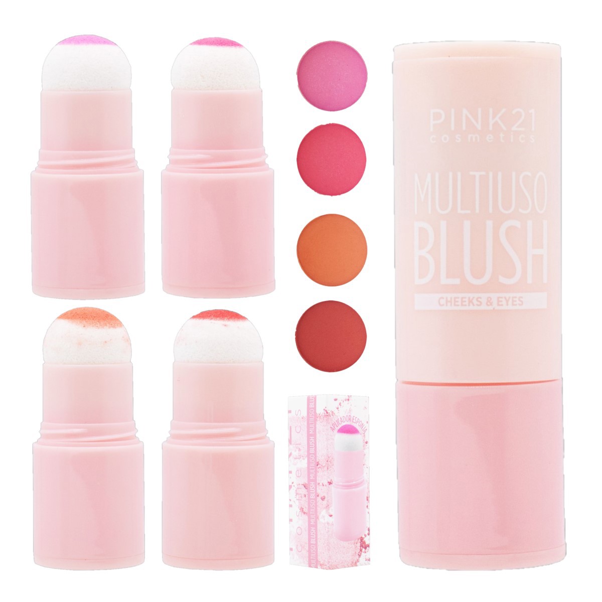 Pink 21 - Blush com Aplicador Multiuso CS4493 - COR 03 - Distribuidora ...