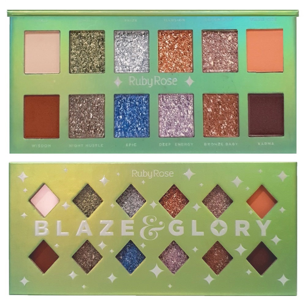 Paleta de Sombras Ruby Rose Blaze Glory HB1083 - 12 Unid ( VALIDADE: 08 ...