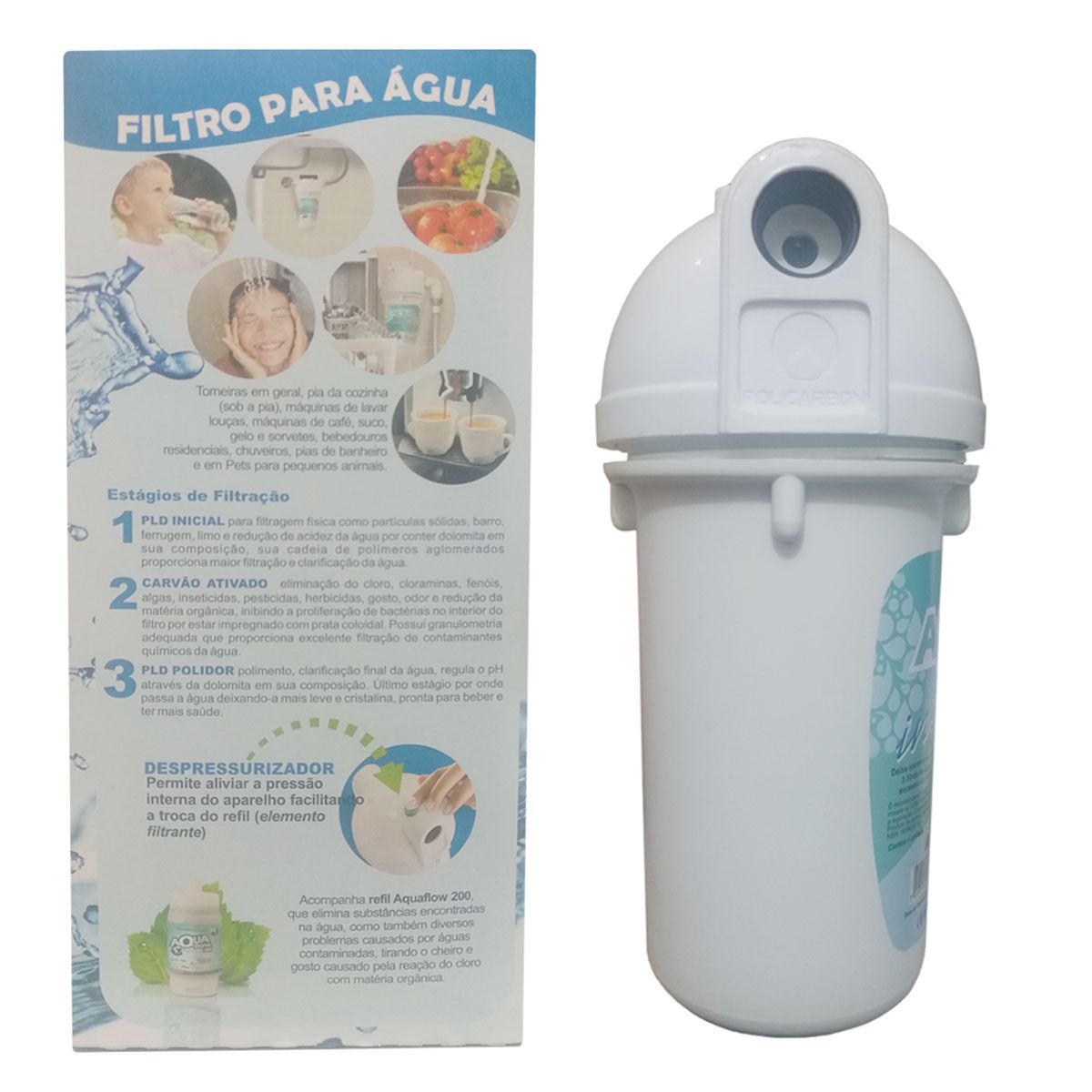 Filtro Externo AquaFresh Intense 200 Refil AquaFlow Chuveiro - 24 Horas ...