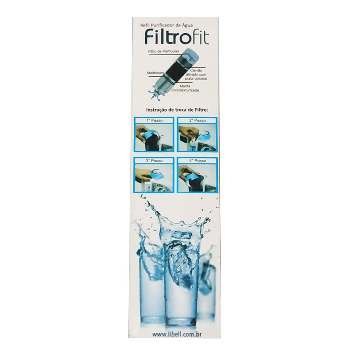 Filtro Refil Libell Purificador de Água Acqua Fit Eletrônico Hermético ...