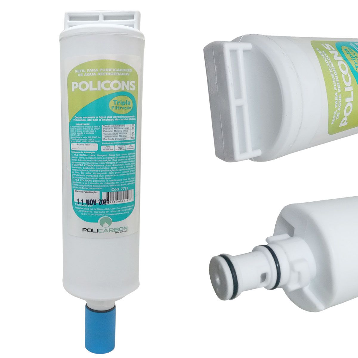 Kit 3 Filtro Refil Consul Compatível Purificador Bem Estar CPC30 CPC35 CPC36 CPC31 CPB34 CIX01 ...