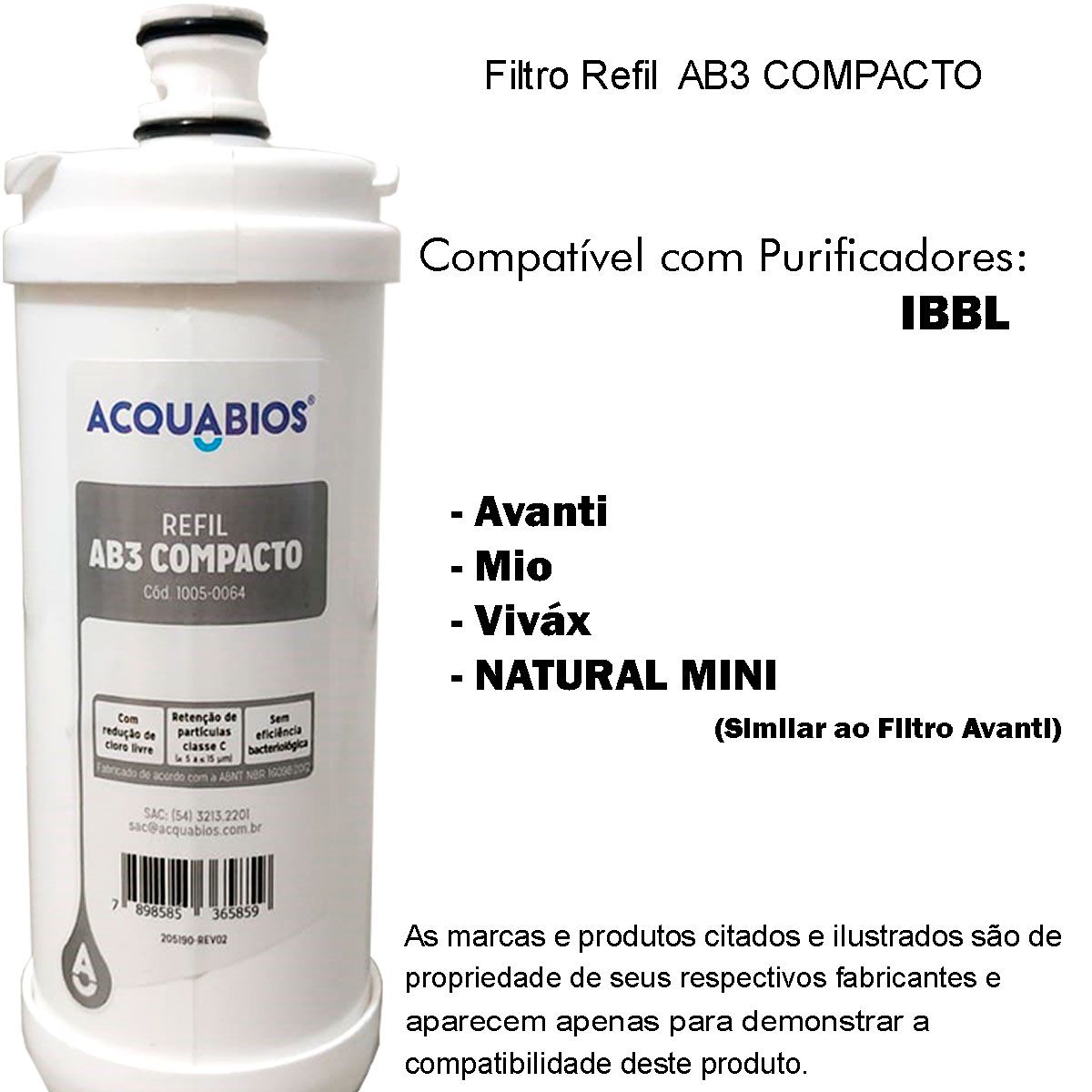 Kit 2 Filtro Refil Compatível Purificador IBBL Natural Mini Avanti Mio ...