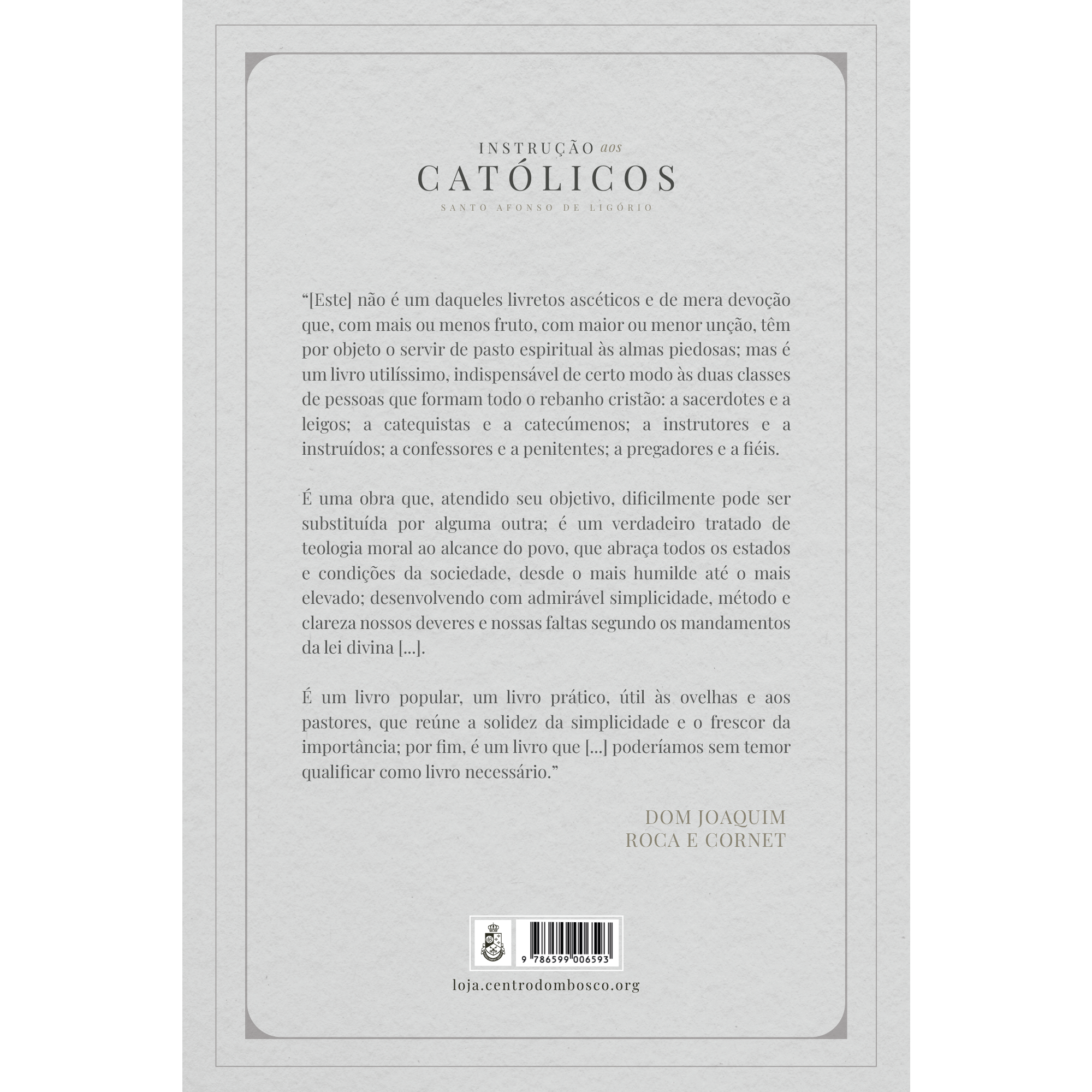 Instrução aos Católicos - Santo Afonso Maria de Ligório - Livraria ...