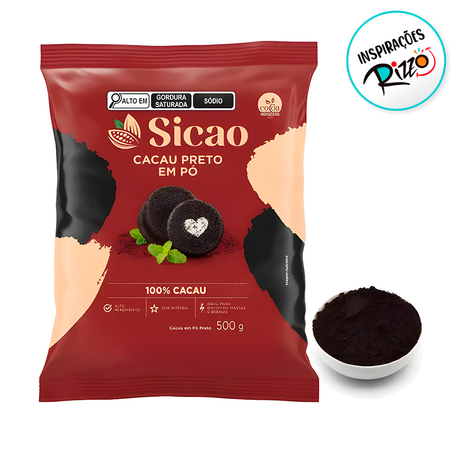 Cacau em Pó 100% - Preto - 500g - 1 unidade - Sicao - Rizzo - Loja de Confeitaria | Rizzo ...