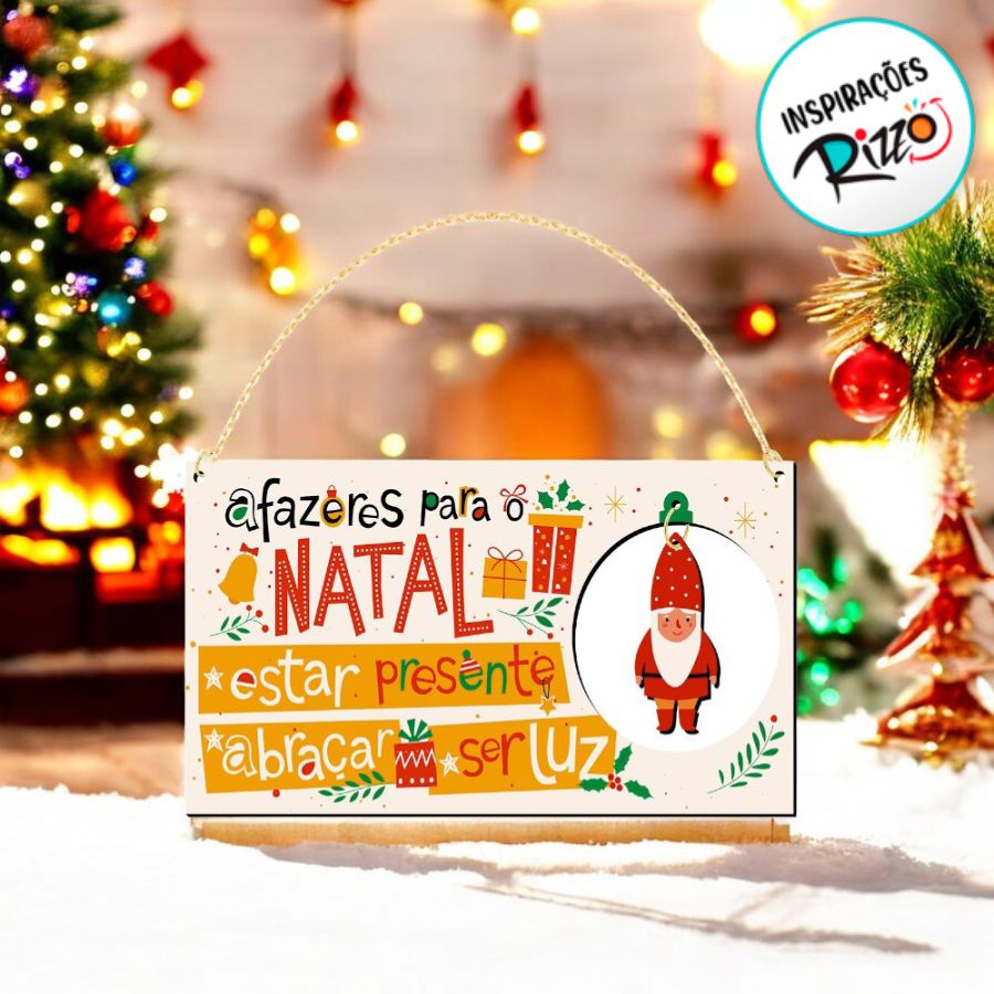 Placa Decorativa ''Afazeres para o Natal'' - 22x11,5cm - Ref. DHN-041 - 1 unidade - Litoarte ...