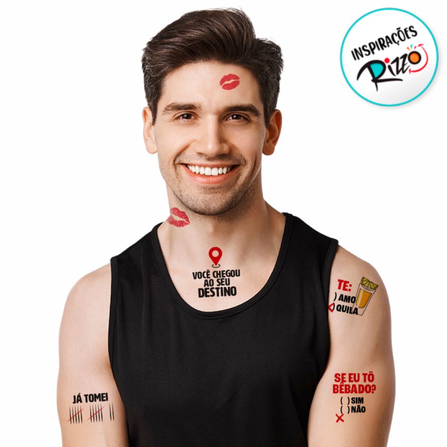 Tatuagem Temporária para Pele de Carnaval - 16 Tatuagens - Regina - Rizzo - Loja de Confeitaria ...