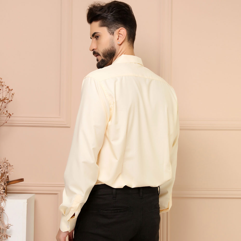 Camisa Masculina Slim Lisa Manga Longa Amarelo Suave - Loja 021|Moda ...
