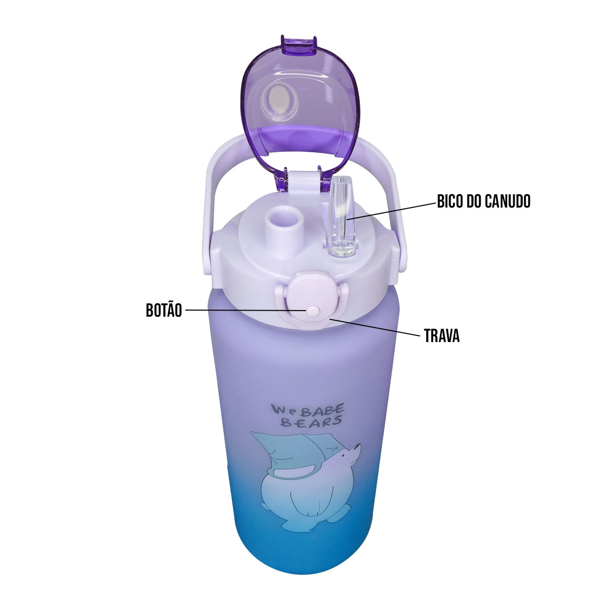 Garrafa Infantil Térmica Com Canudo e Bico - Eletromassa