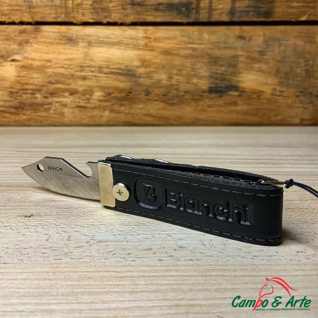 Chaveiro Canivete Aço Inox c/ Engate - Campoearte