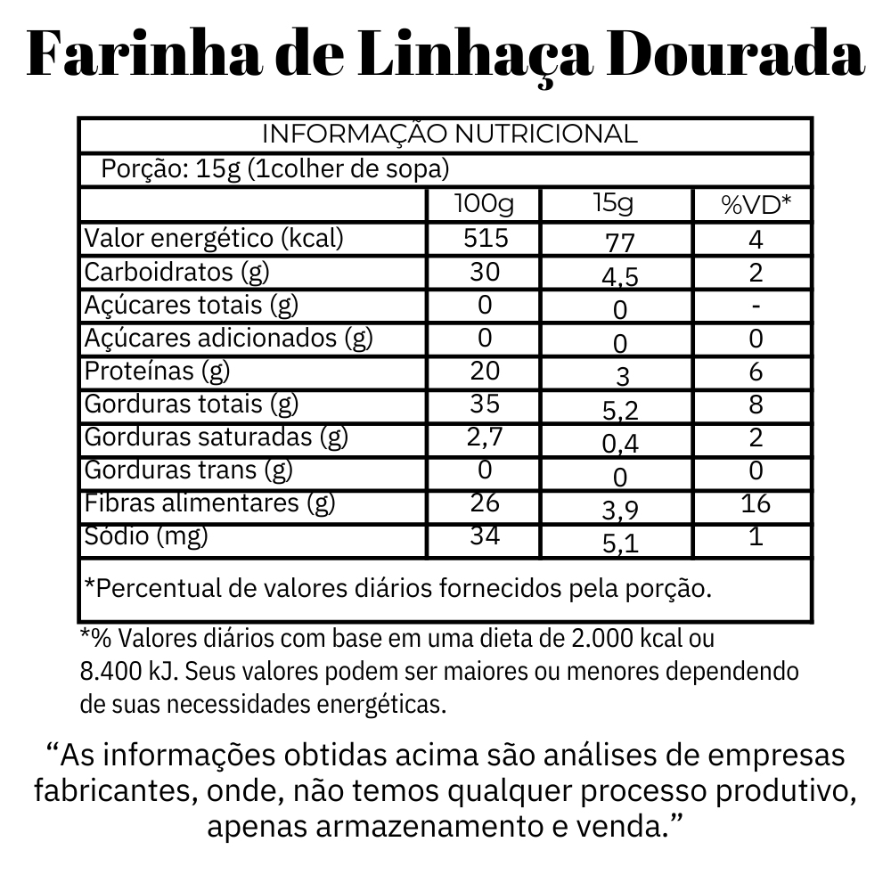 Farinha de Linhaça Dourada - Pitada de Tempero | Loja Online
