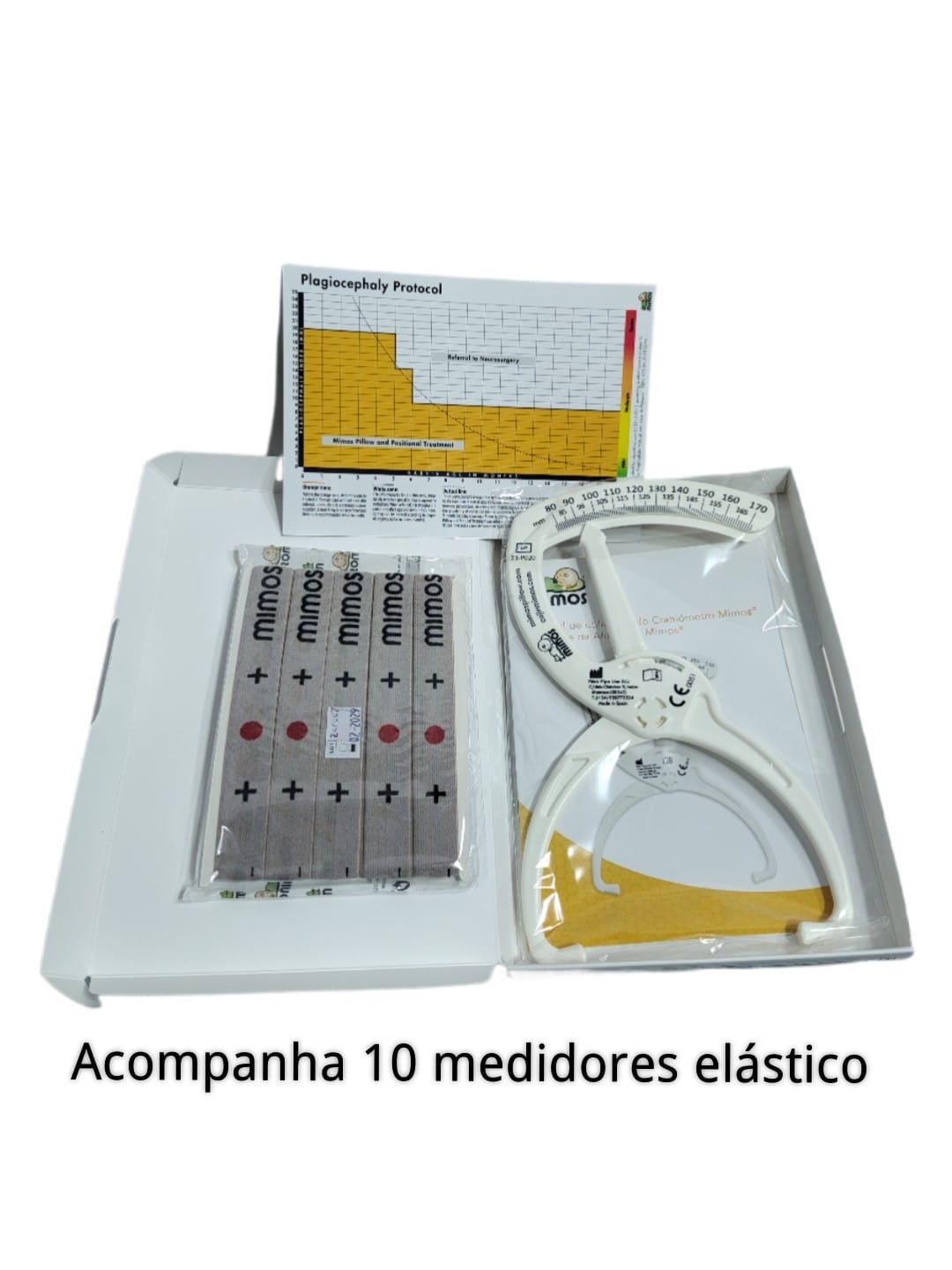 Craniômetro + 10 faixas elásticas (para medição de Plagiocefalia)