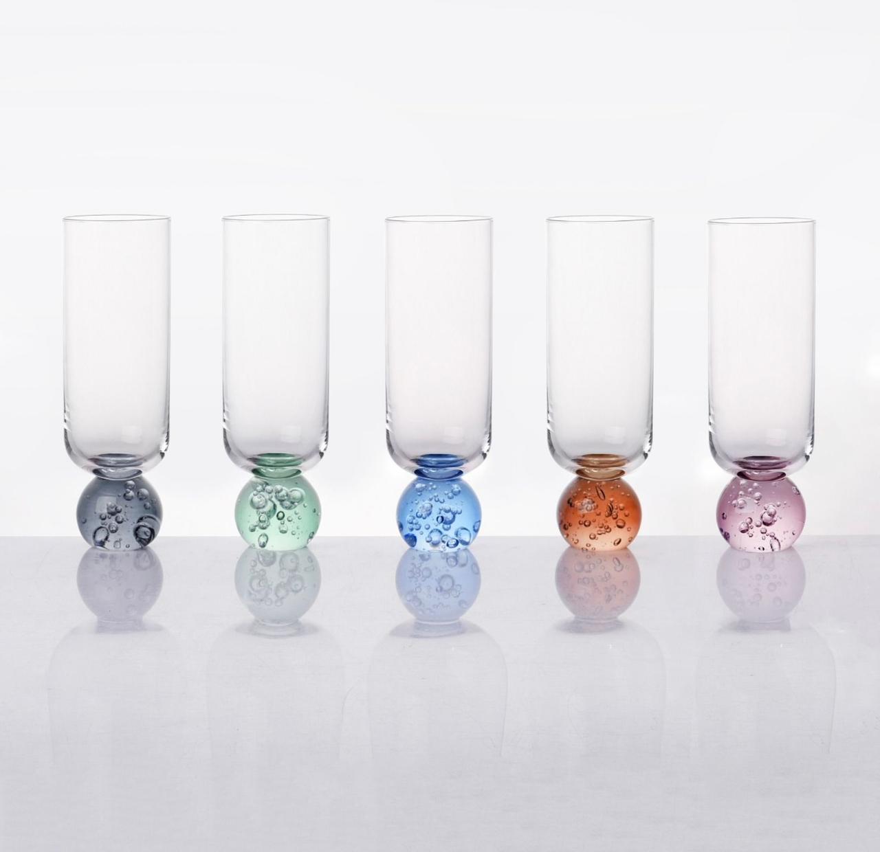 TAÇA LUA RETA VIDRO ESFERA ROSA - A2 HOME DECORACOES LTDA