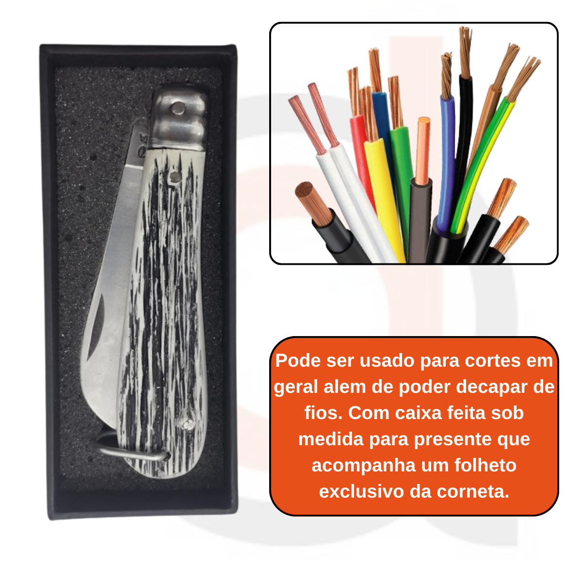 Canivete Eletricista Profissional 6323 Corneta + Gift Box - DQualidade ...