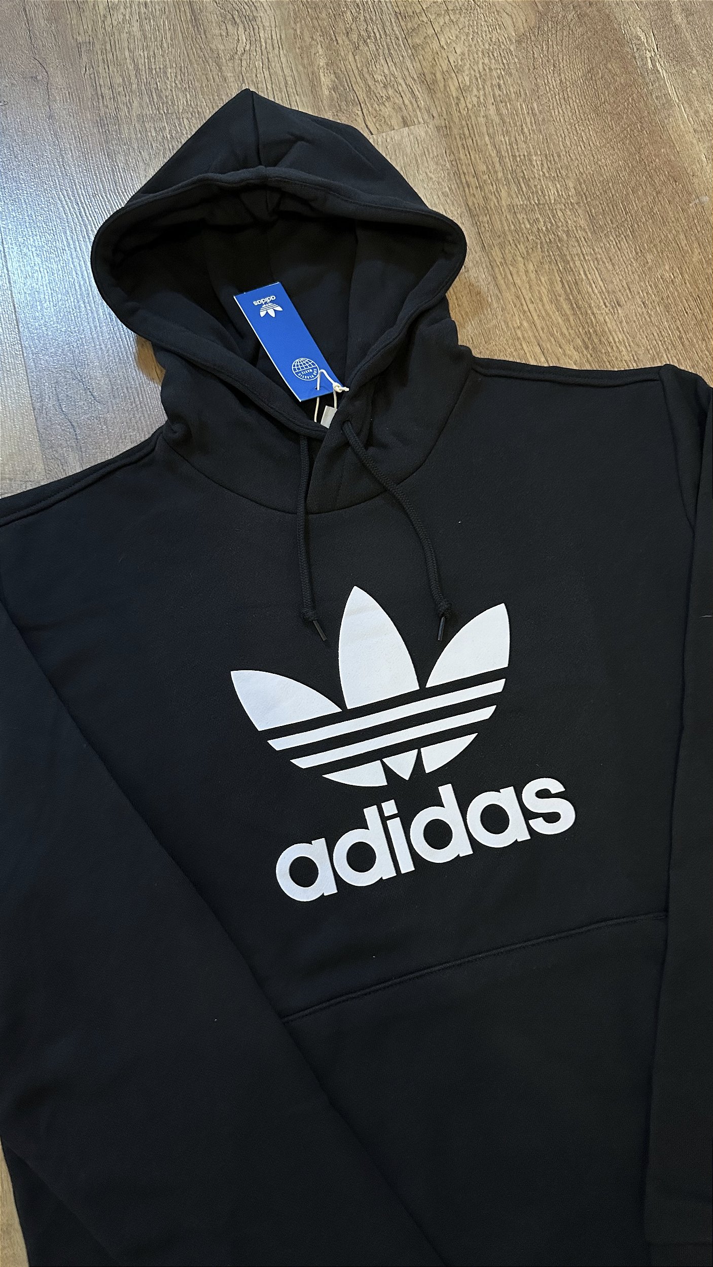 MOLETOM ADIDAS TREFOIL (preto) - Corre de Rua