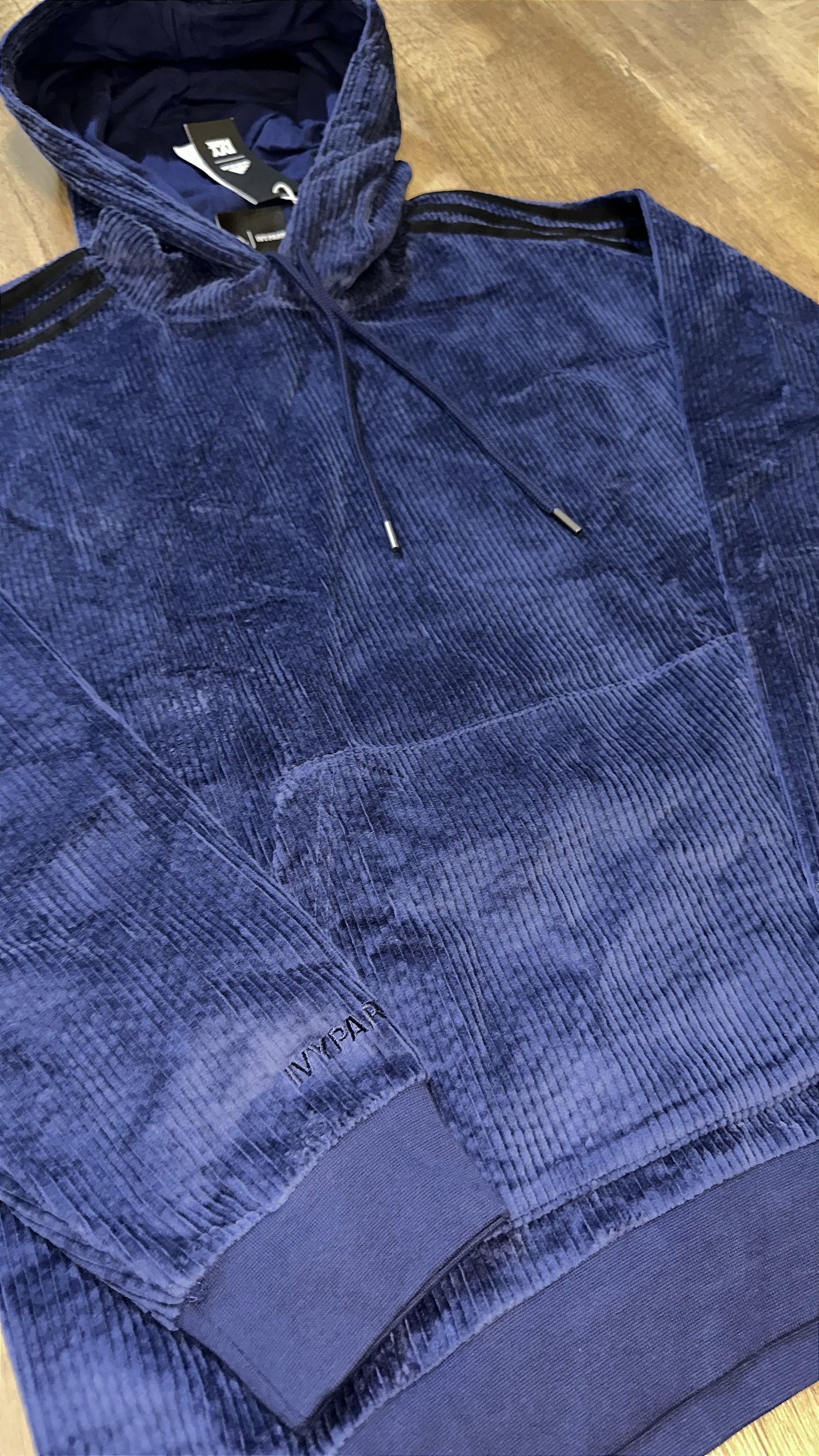 MOLETOM ADIDAS IVY PARK VELUDO (azul) CORTE GRANDE - Corre de Rua