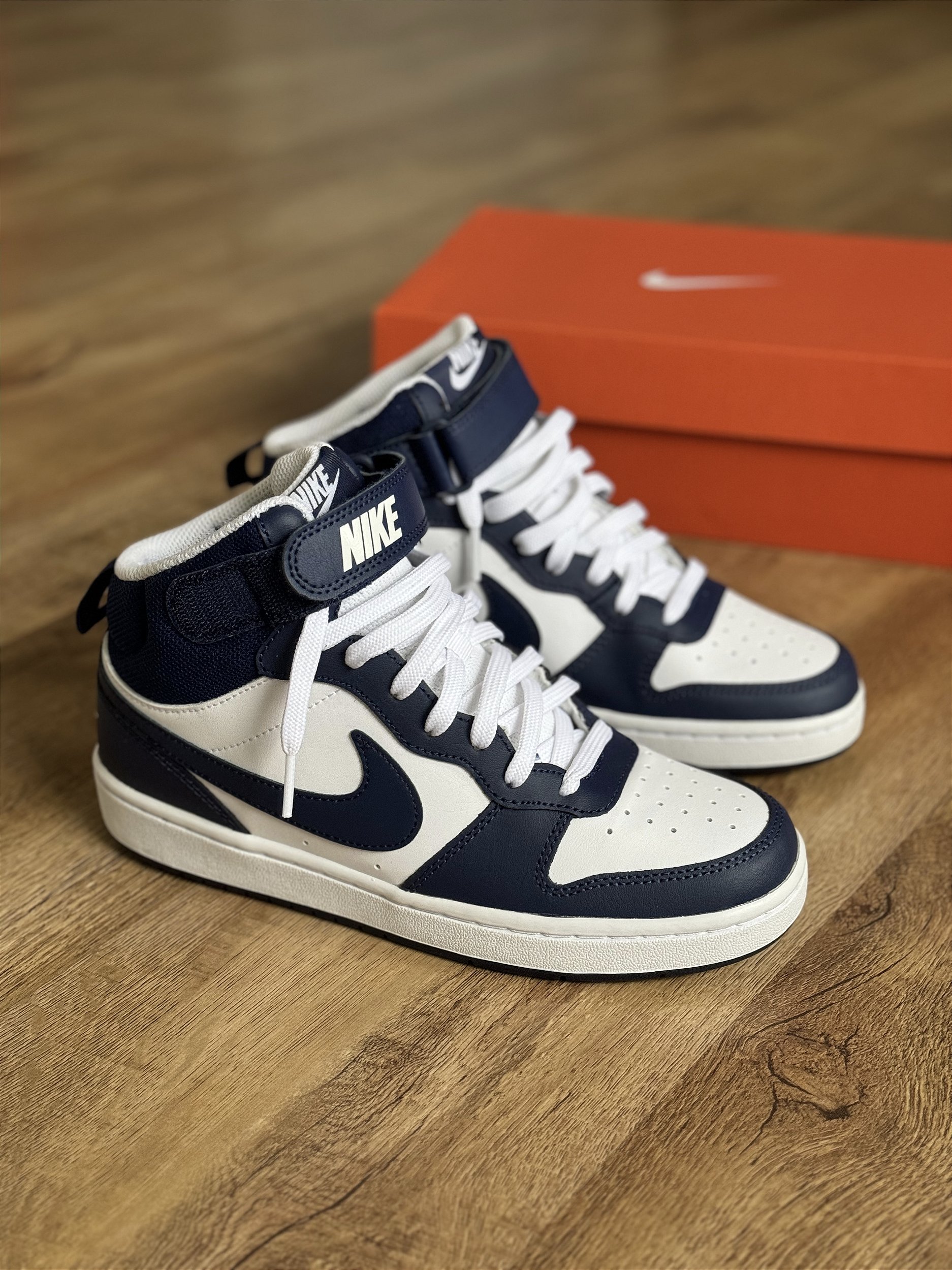 NIKE COURT BOROUGH MID 2 (white/navy) - Corre de Rua