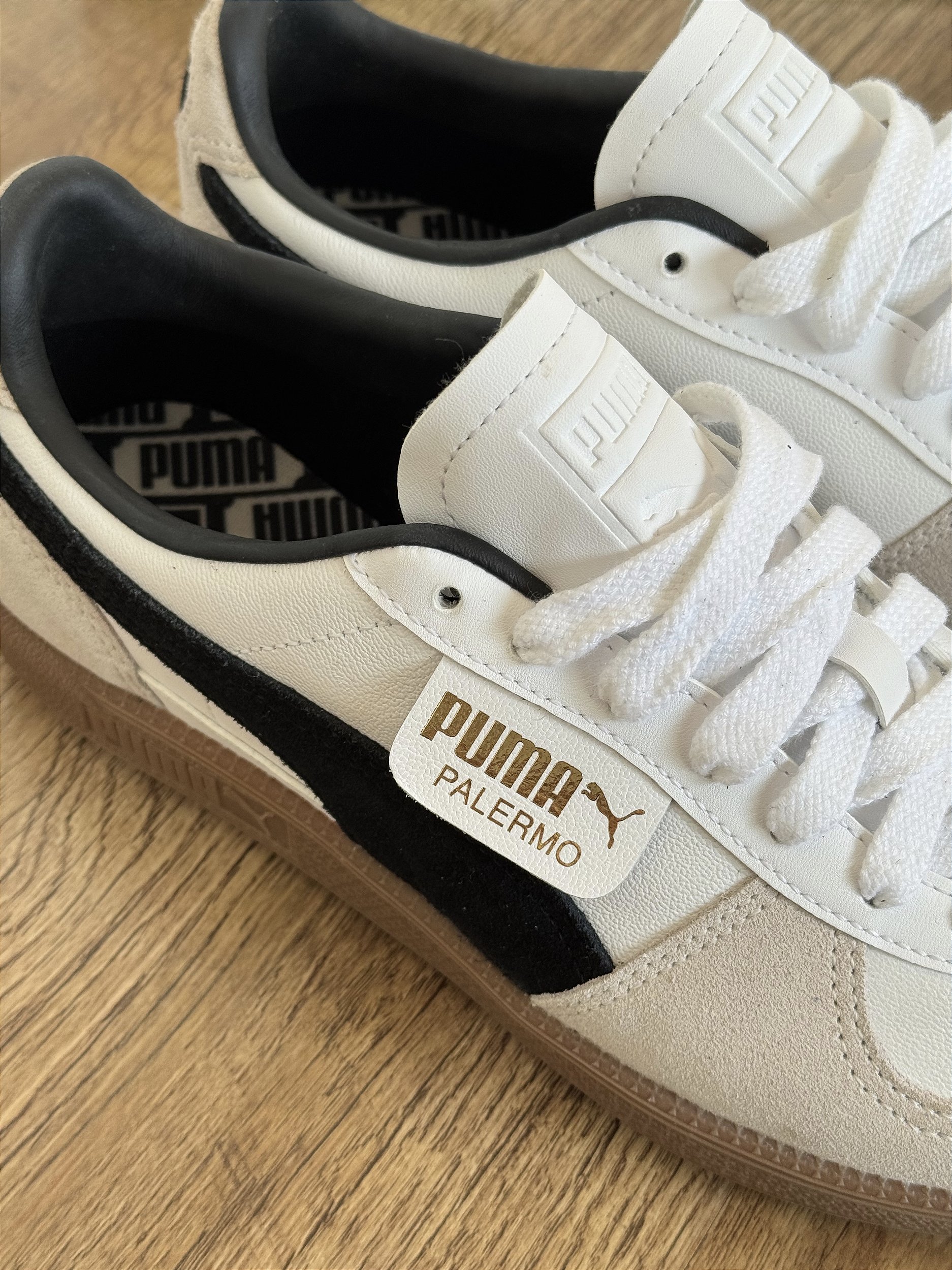 PUMA PALERMO (white/black/gum) - Corre de Rua
