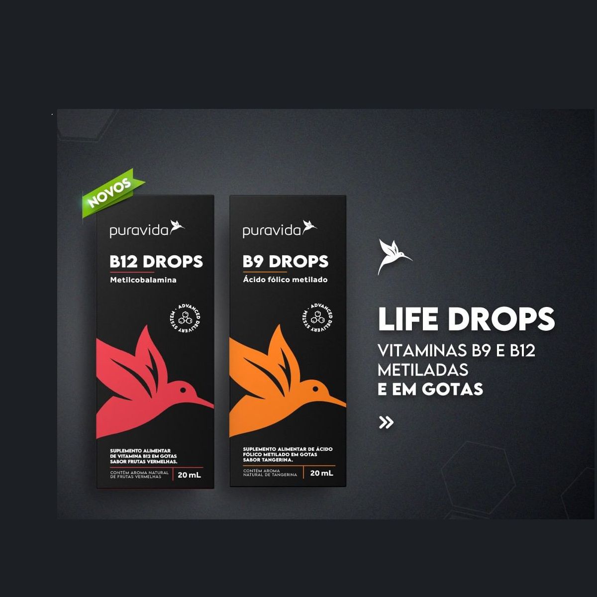 Vitamina B9 Drops Ácido Fólico Metilado - Puravida - BS Nutrition ...