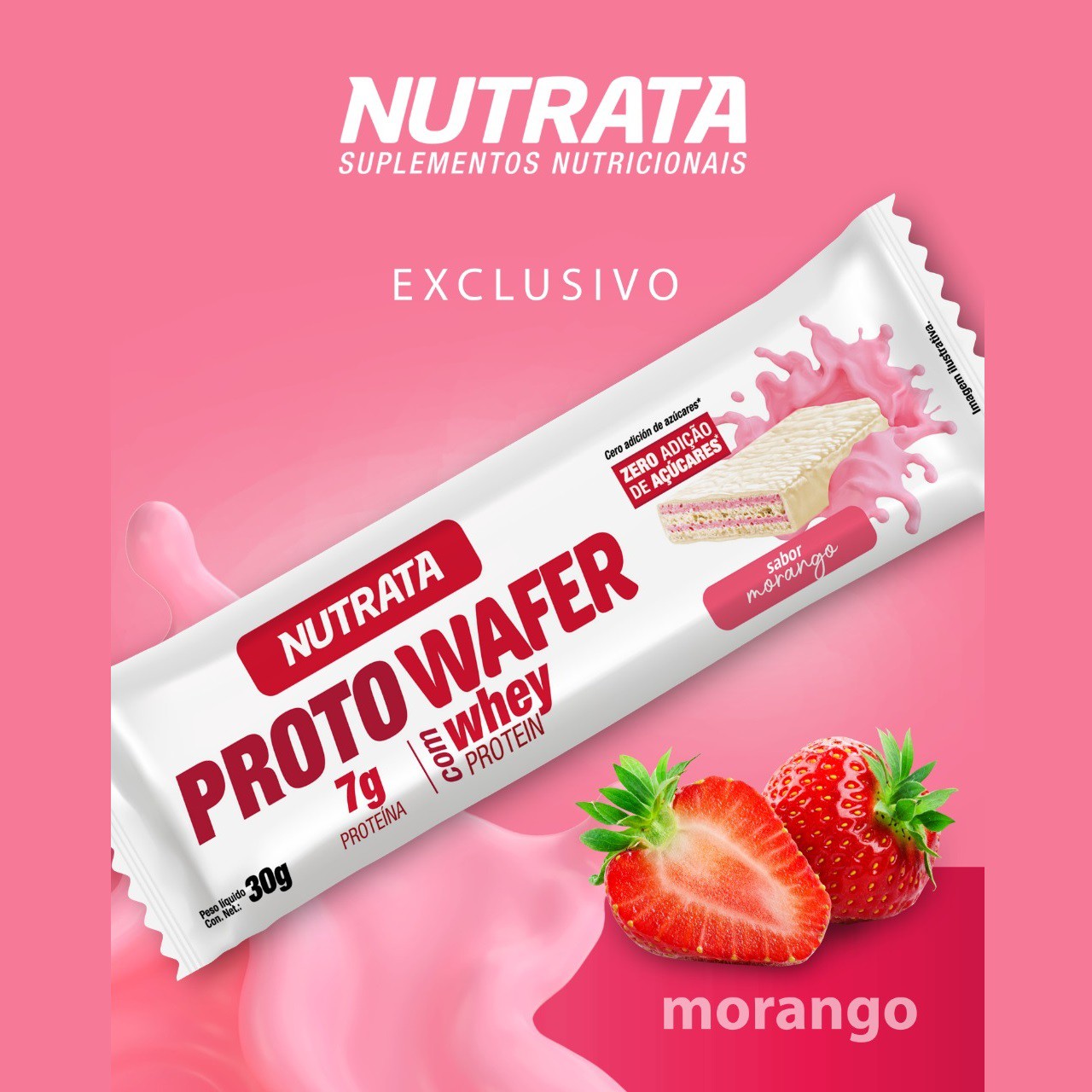 Proto Wafer Morango - Nutrata 12 un. - BS Nutrition - Distribuindo ...