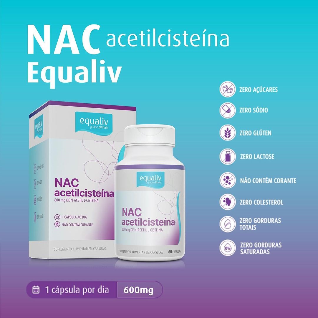 NAC Acetilcisteína - Equaliv 60 cáps. - BS Nutrition - Distribuindo ...