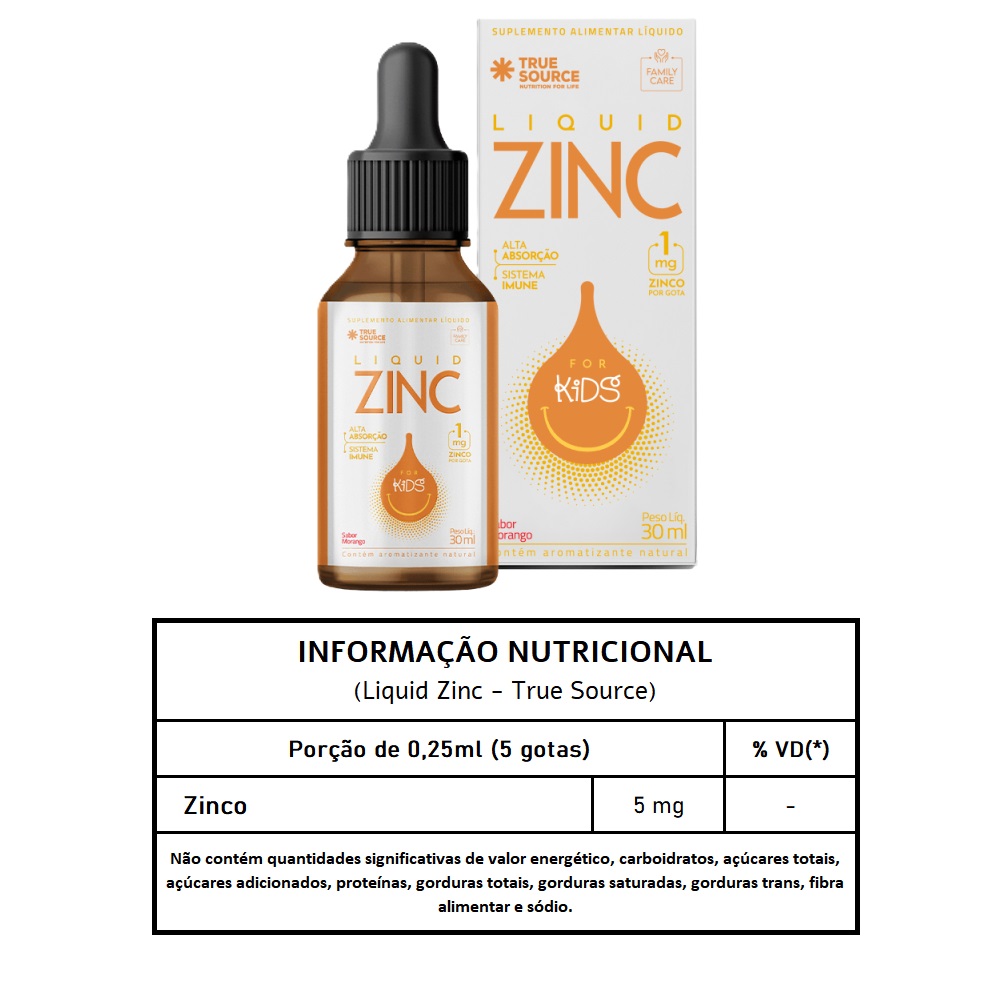 Liquid Zinc Sabor Morango - True Source 30ml - BS Nutrition ...