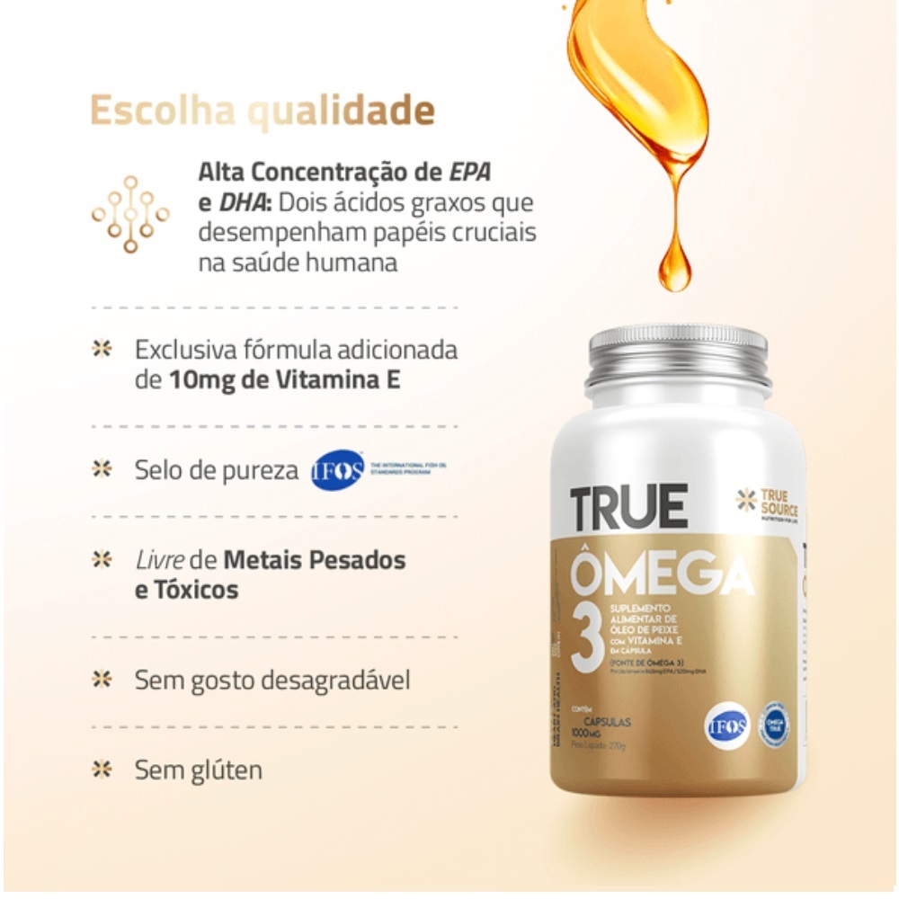 Ômega 3 - True 180 Cápsulas - BS Nutrition - Distribuindo sabor e saúde
