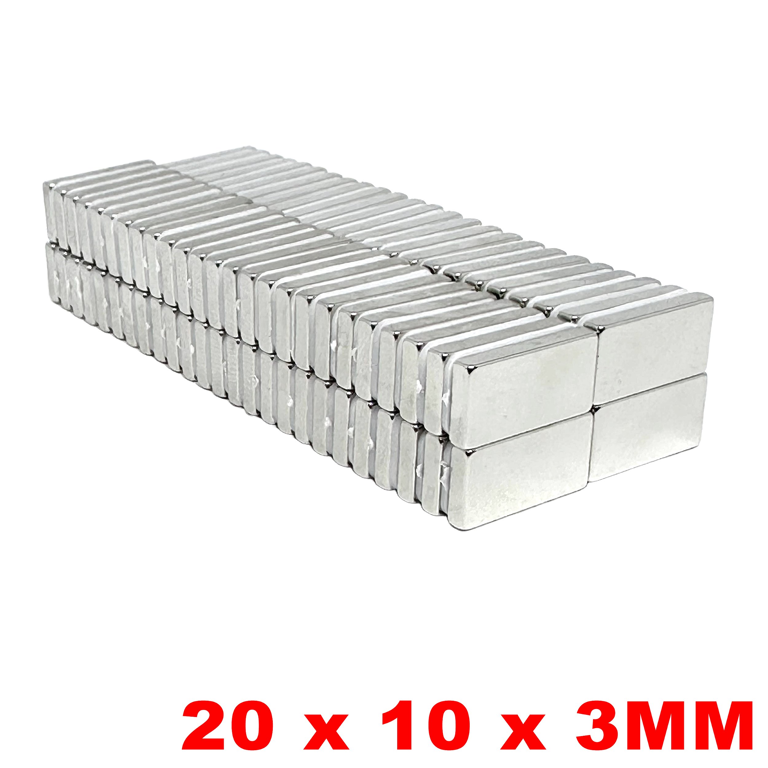 Imã De Neodímio Bloco 20mm x 10mm x 3mm - N42 - Super Magnet ...