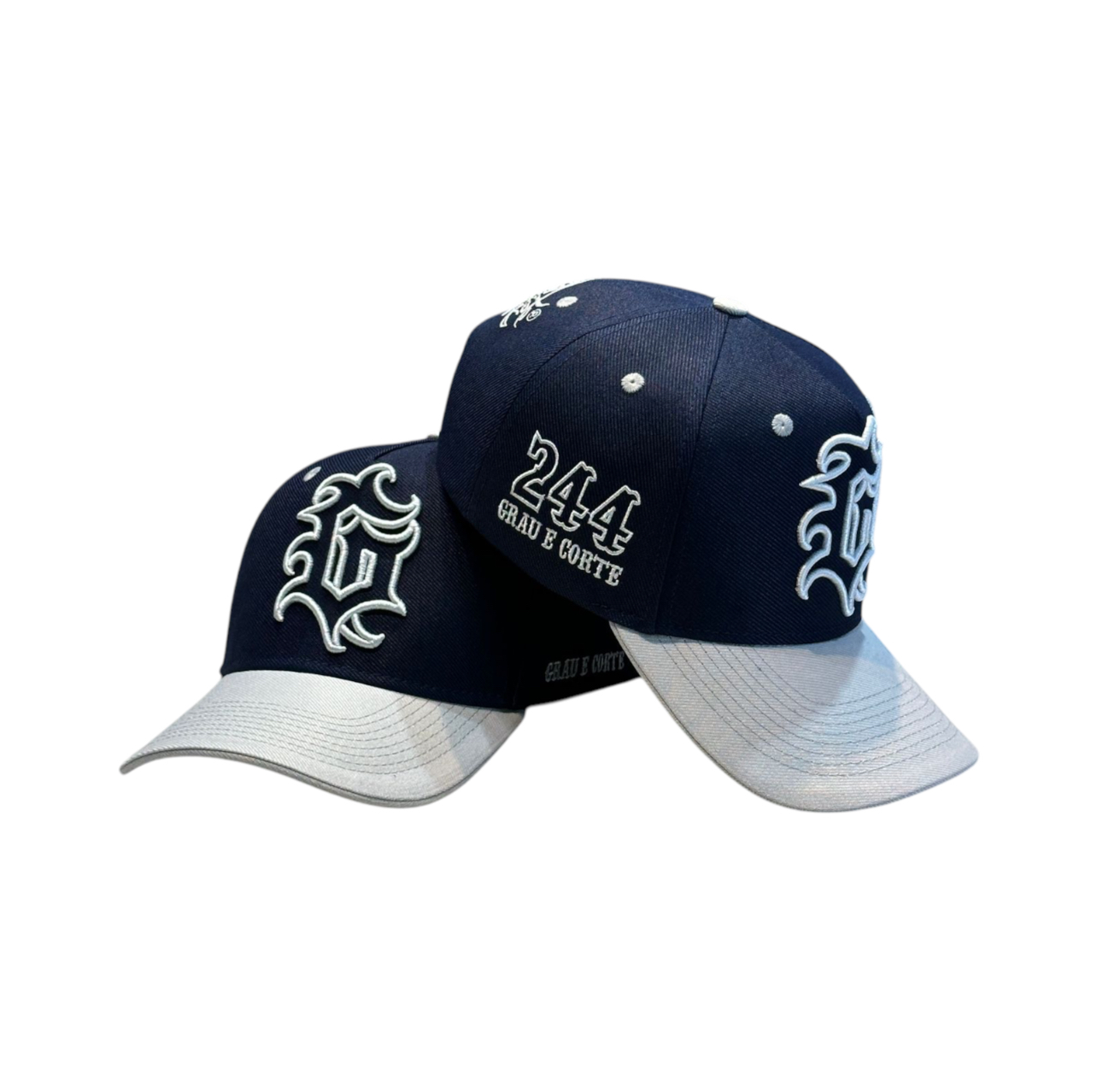 BONÉ GRAU E CORTE 244 - AZUL MARINHO COM BRANCO - FRENTE TRUCKER - LOJA ...