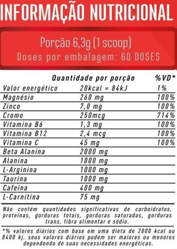 MD N1 FUSION PRE WORKOUT FRUTAS VERMELHAS 189G - CASAL MONSTRO SUPLEMENTOS