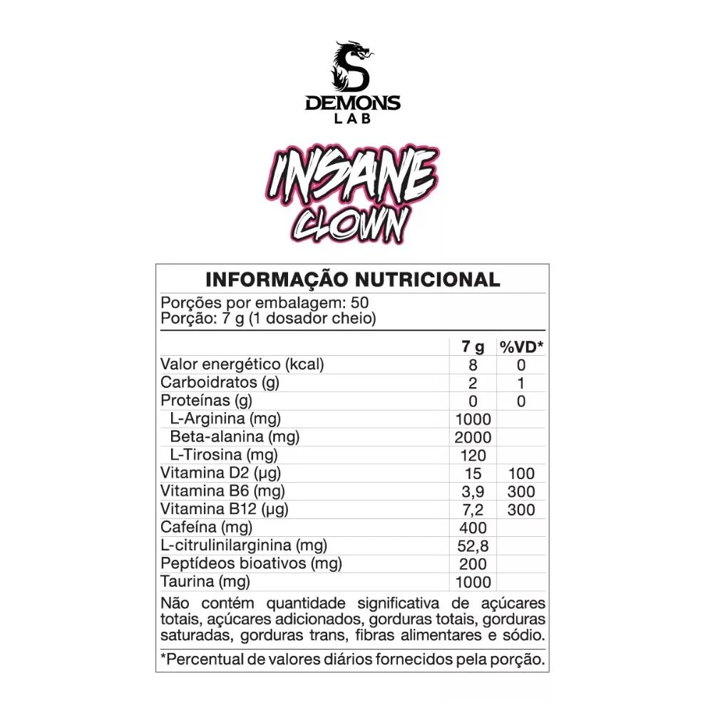 INSANE CLOWN 350G BLUE VANILLA DEMONS LAB - CASAL MONSTRO SUPLEMENTOS
