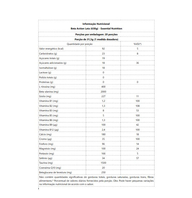 BETA ACTION LATA 630G 20 DOSES - SABOR MELANCIA COM LIMÃO - CASAL MONSTRO SUPLEMENTOS