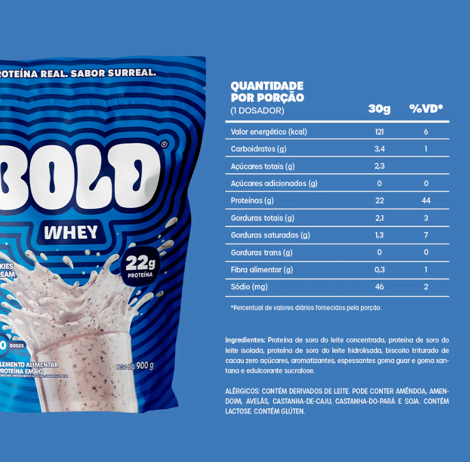 BOLD WHEY COOKIES & CREAM 450g - CASAL MONSTRO SUPLEMENTOS