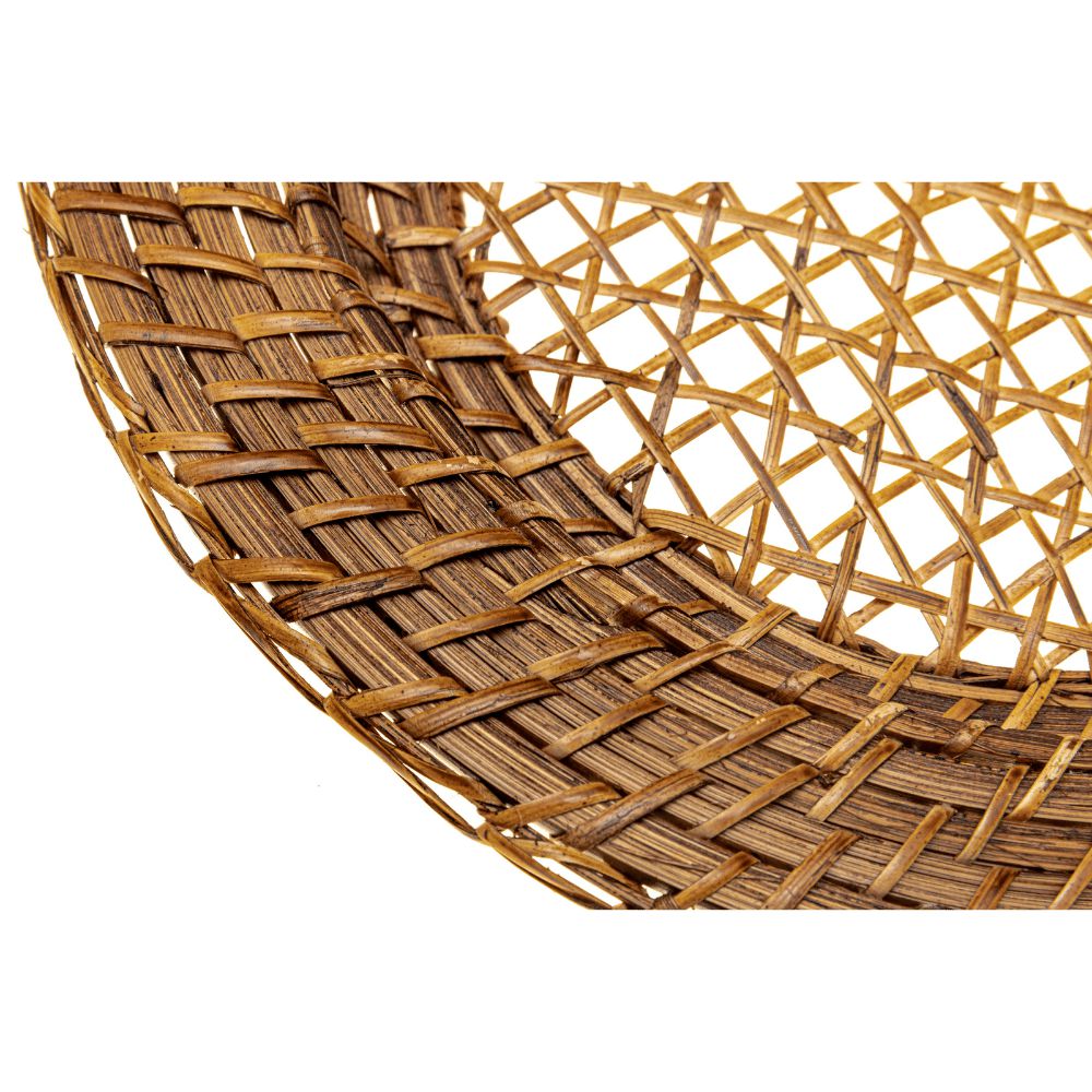 Kit 6 Sousplat Rattan Bambu Redondo 32cm Rustico Telinha Natural ...