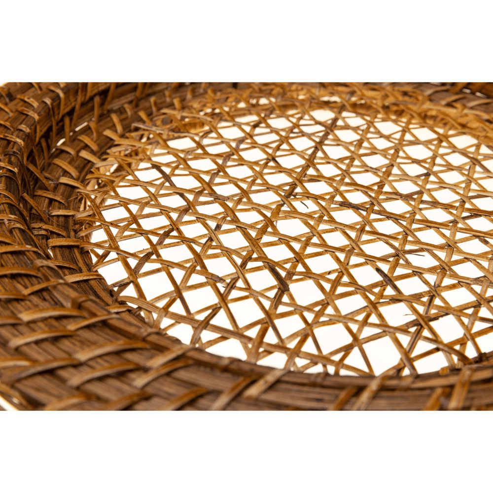 Kit 6 Sousplat Rattan Bambu Redondo 32cm Rustico Telinha Natural ...
