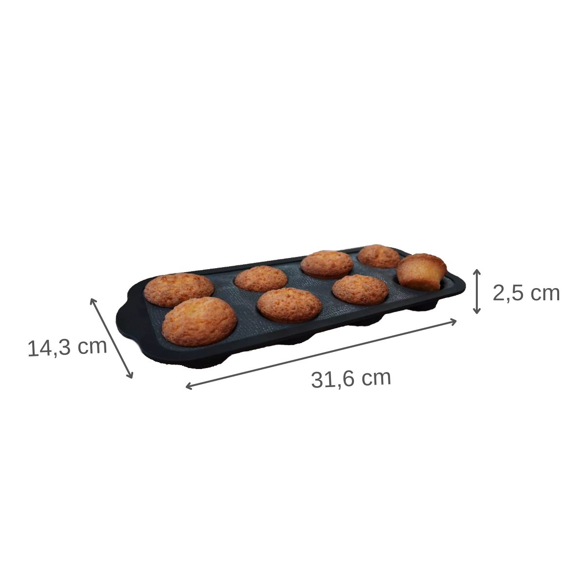 Forma Para Muffins Fibra de Vidro Silicone Zenker 8 Cavidades Maleável ...