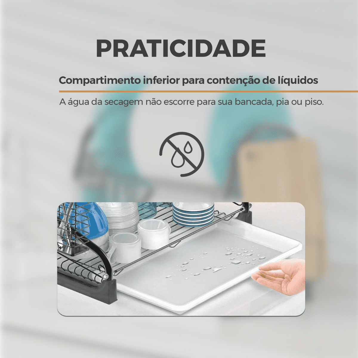 Escorredor de Louças Pratos Talheres 2 Andares 43x25cm Metal ...