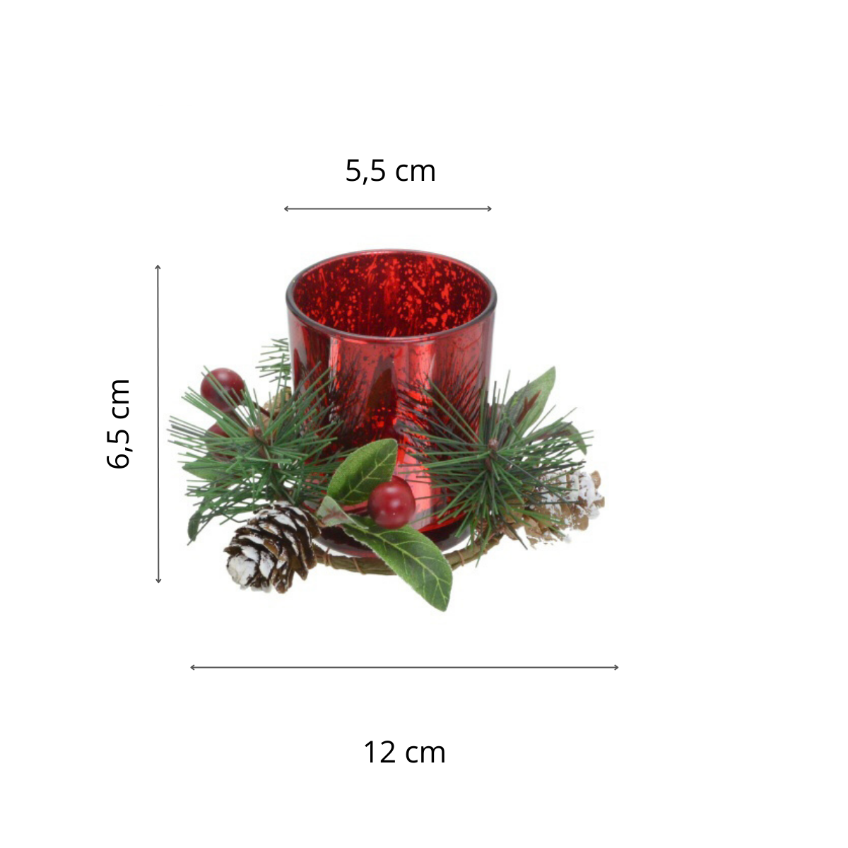 Conjunto 2 Porta Vela Candelabro Natalino Vermelho Castiçal Decoracao ...