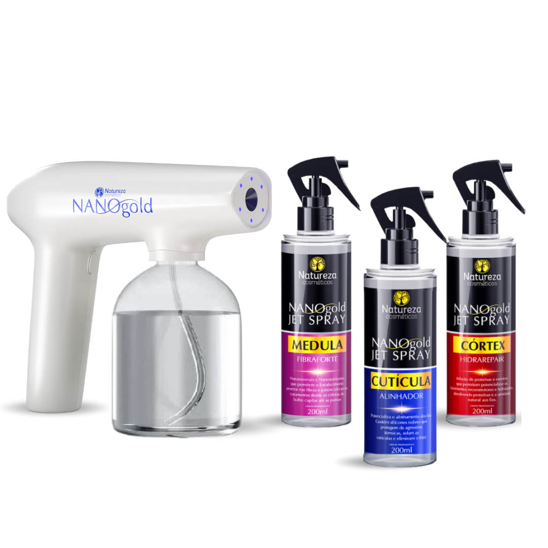Nano Gold Jet Spray 2.0 + Medula + Córtex + Cutícula - Natureza ...