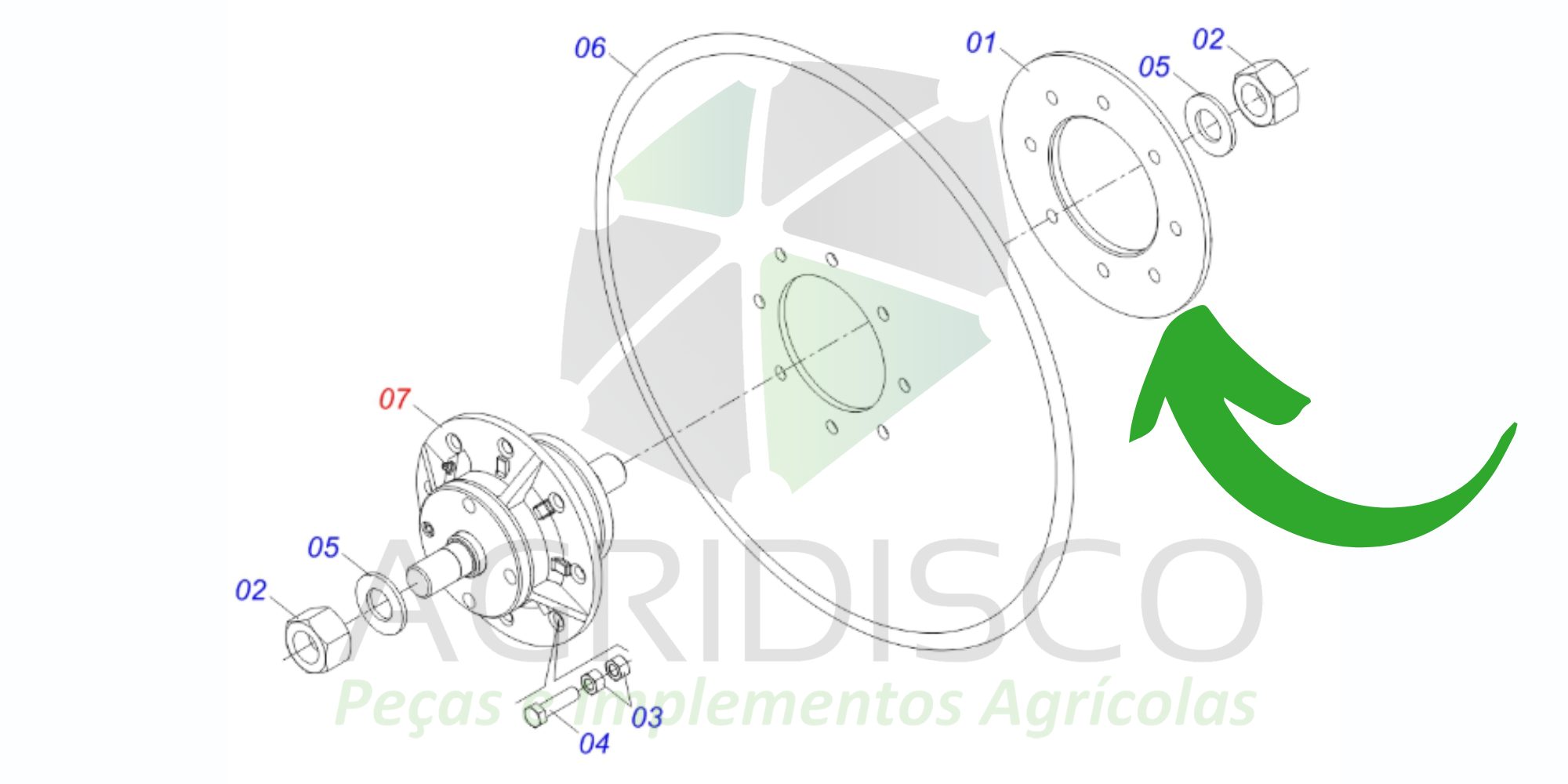0521011824 FLANGE ENC DISCO CORTE SACM2 2L DC (TATU / CIVEMASA ...