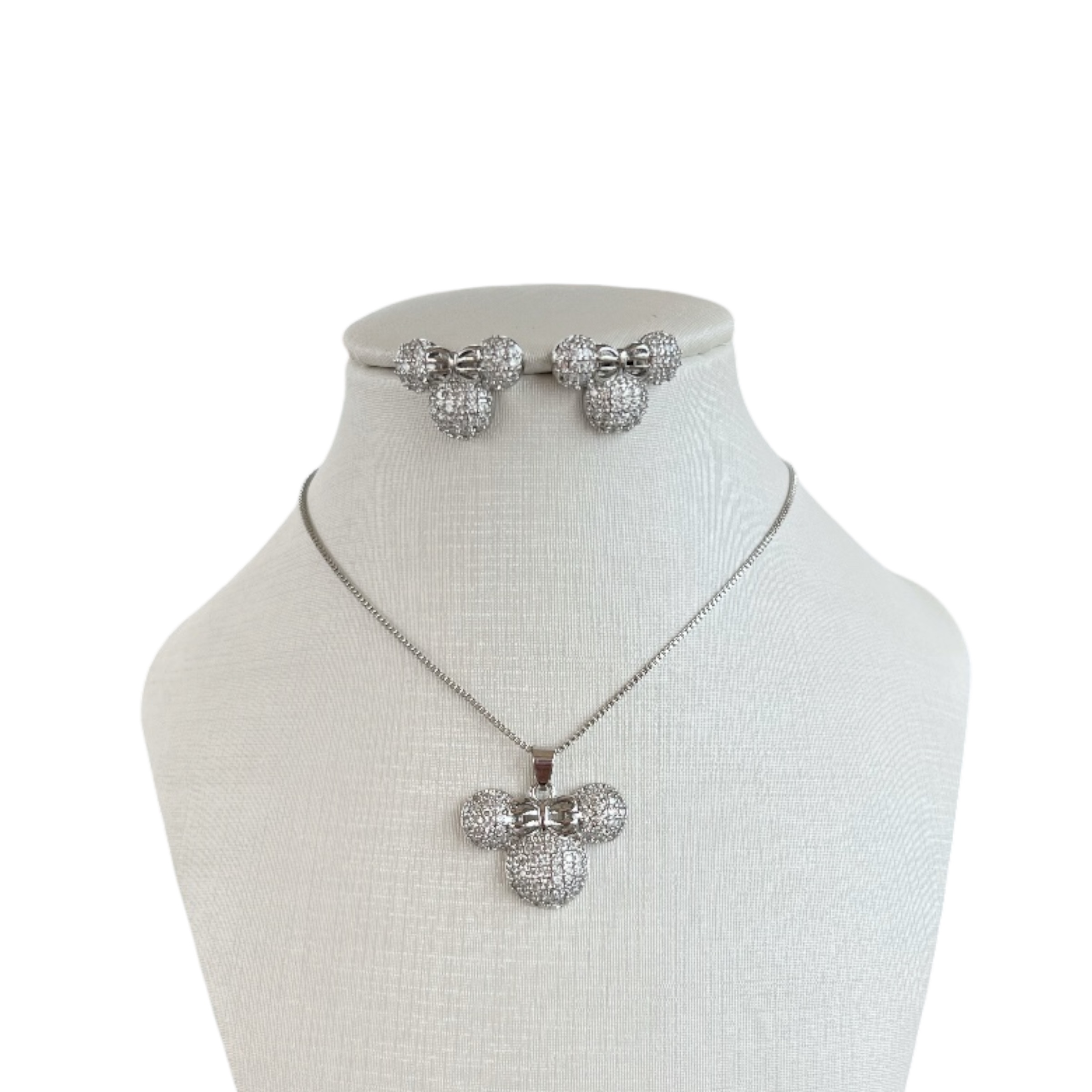 Conjunto Folheado Ouro 18k e Prata 925 Minnie Cravejada - Amorelli Acessórios | Loja de ...