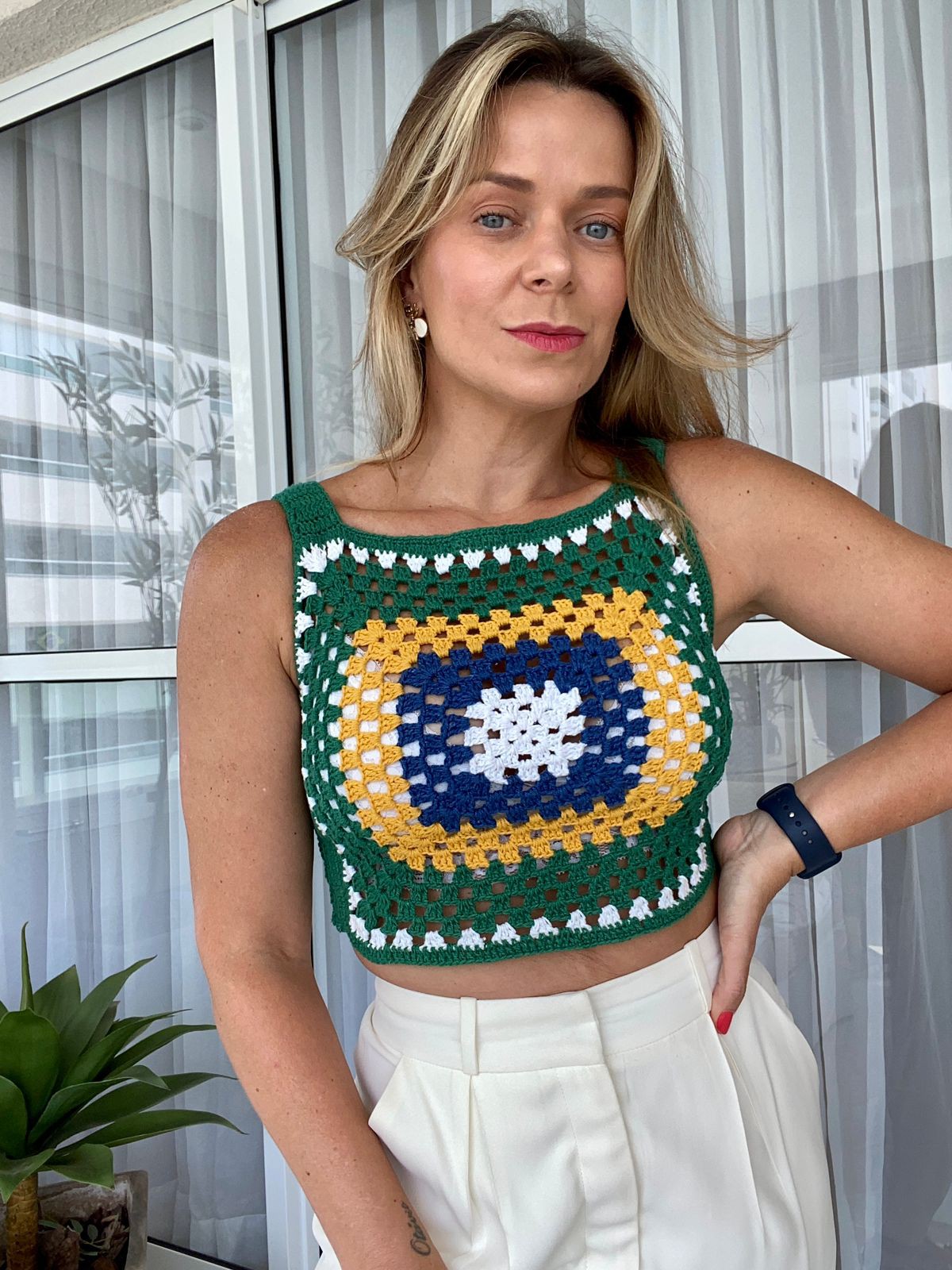 Top em crochê bandeira do Brasil 🇧🇷 - Madame Ninna - loja online de ...