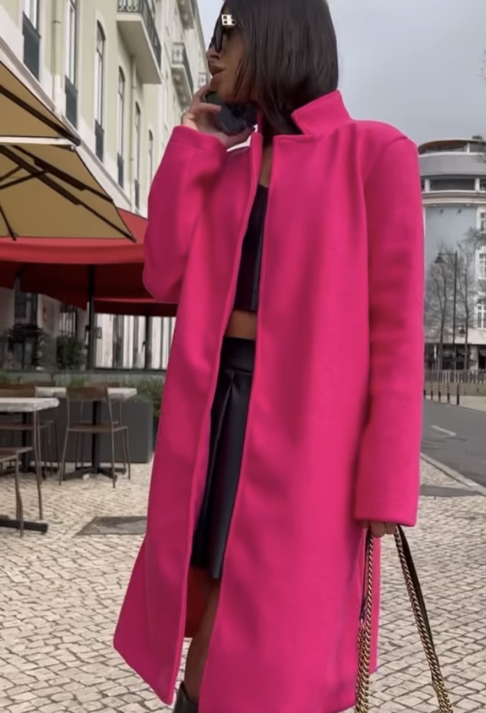 Sobretudo em lã batida na cor Pink - Madame Ninna - loja online de ...