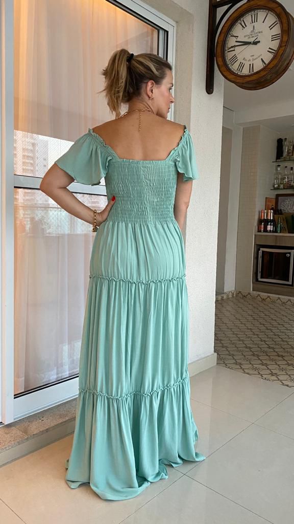 Vestido Longo menta com Elastex - Madame Ninna - loja online de roupas ...