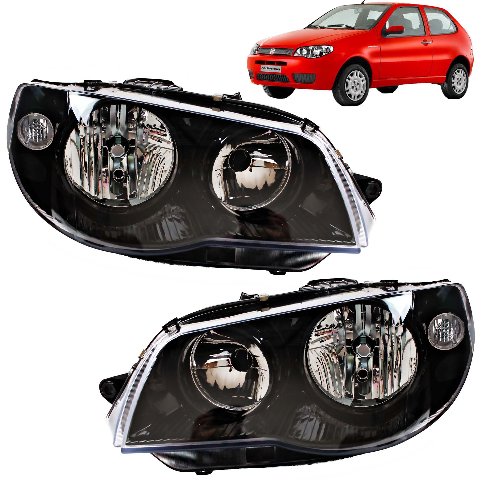 KIT Farol Lanterna Palio 2004 2005 2006 2007 2008 a 2016 Máscara Negra ...