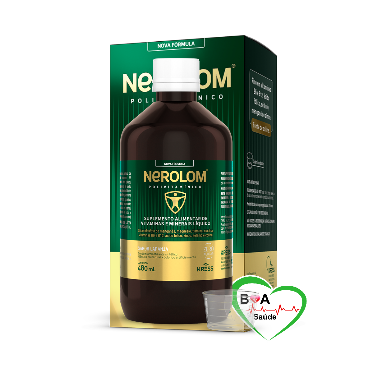 NEROLOM 480 ML POLIVITAMINIACO GLICEROFOSFATO KRESS BOA SAUDE MEMORIA ...