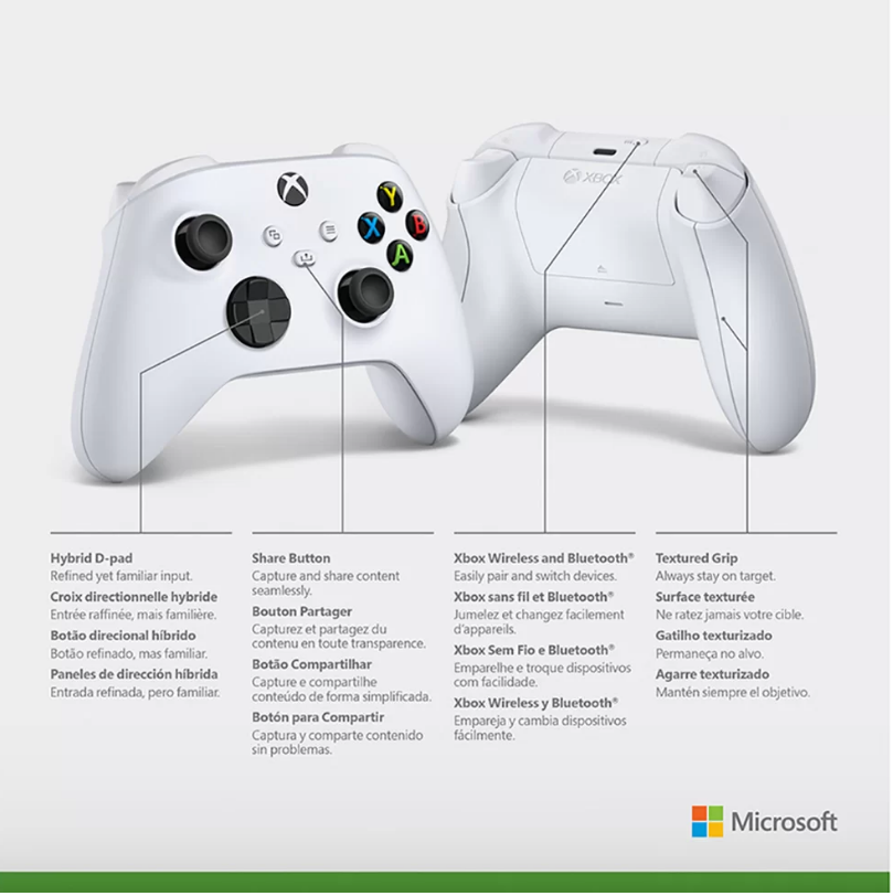 Controle sem fio Xbox one e Series S e X cor Branca - Games Você Compra ...