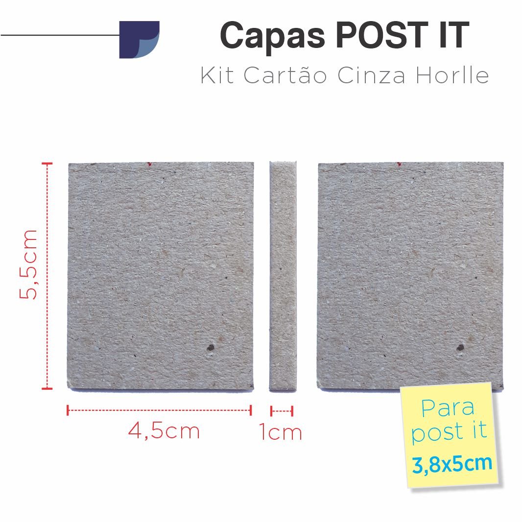 Capas para post-it 38x50mm, lombada 1cm, 10 conjuntos. - Fibrap - Sua ...