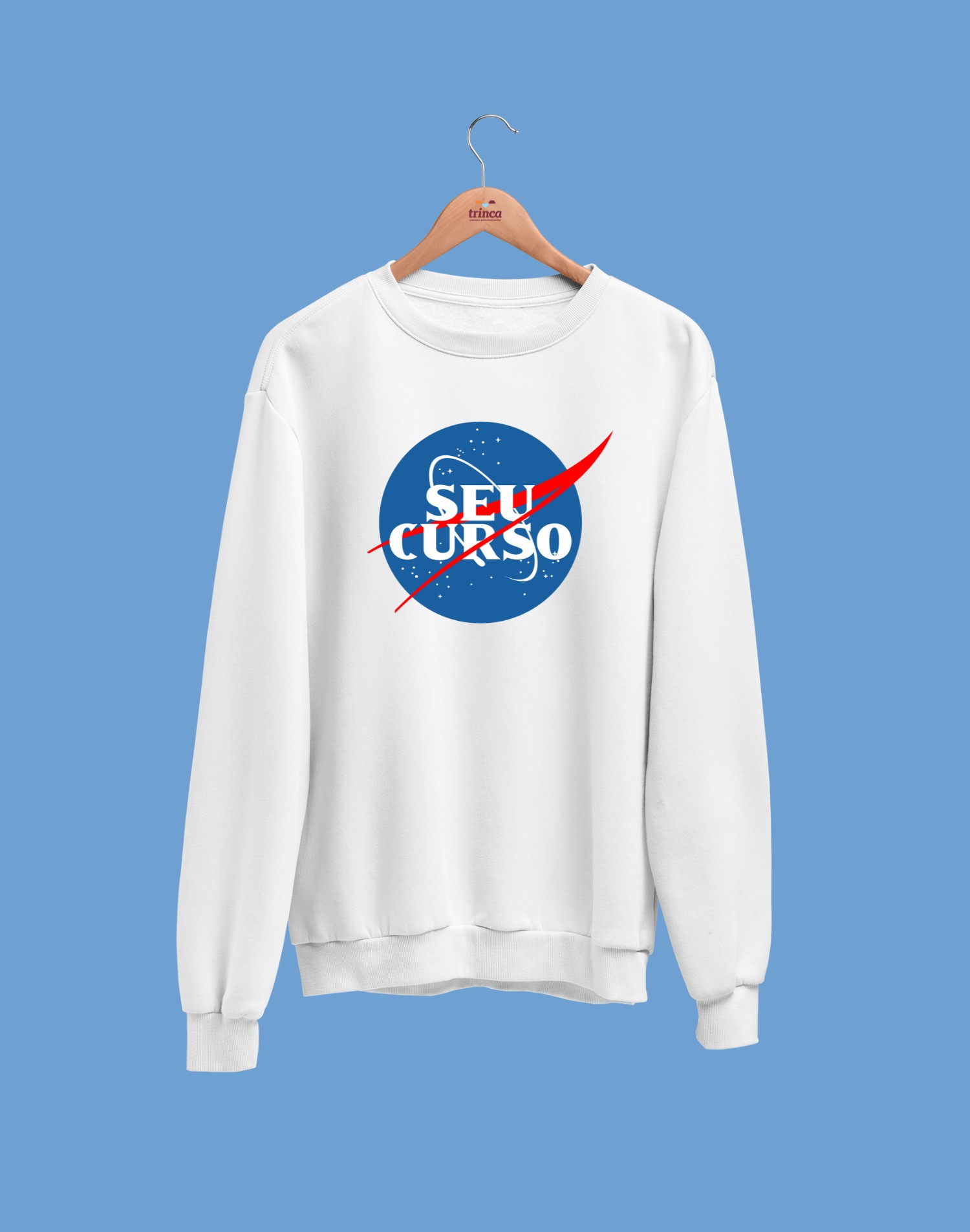 Moletom Básico Flanelado - Seu curso (Personalizável) - Nasa - Basic ...